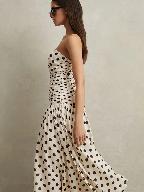 REISS Rue Viscose-linen Polka Dot Maxi Dress