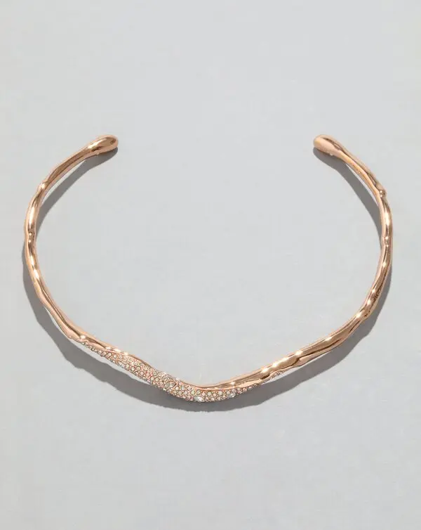 Alexis Bittar Solanales Crystal Collar Necklace - Rose Gold