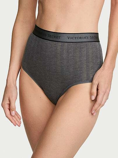 Victoria's Secret Cotton Logo Modern Brief Panty - Grey