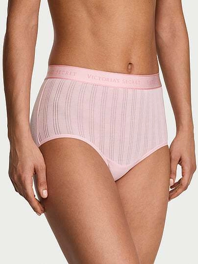 Victoria's Secret Cotton Logo Modern Brief Panty - Pink