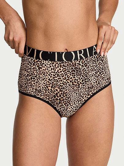 Victoria's Secret Cotton Exploded Logo Modern Brief Panty - Print