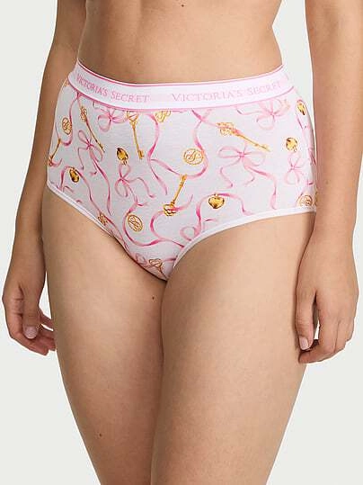 Victoria's Secret Cotton Shine Logo Modern Brief Panty - Print
