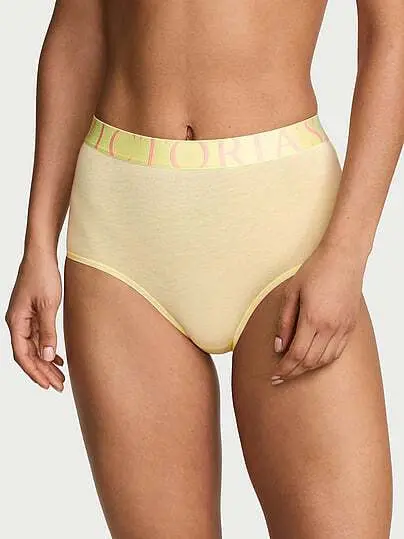 Victoria's Secret Cotton Exploded Logo Modern Brief Panty - Yellow