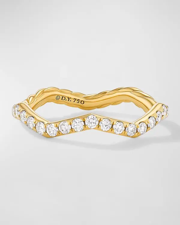 David Yurman Zig Zag Stax Ring With Diamonds