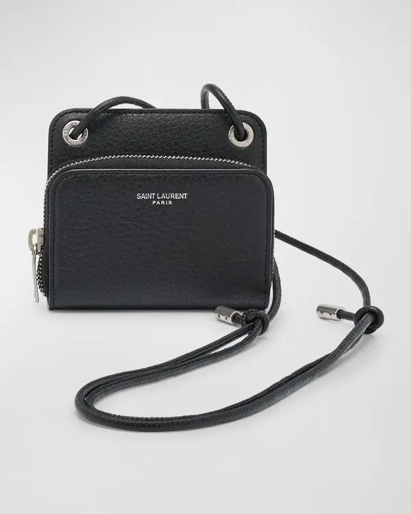 Saint Laurent Small Leather Crossbody Bag - Nero