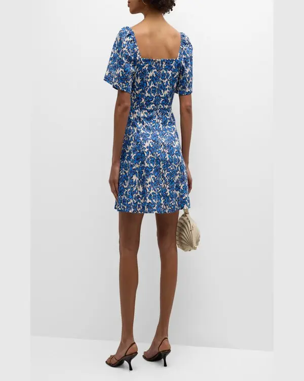 Tanya Taylor Kit Cotton Poplin Sweetheart Mini Dress