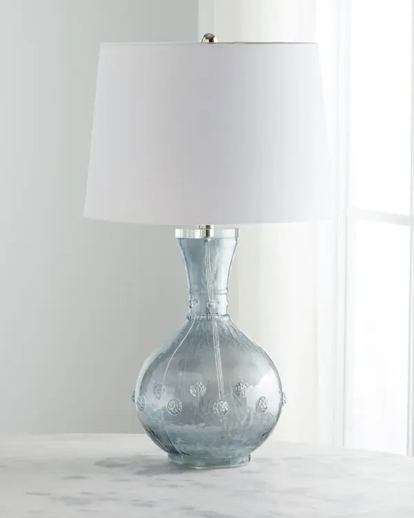 Neiman Marcus Augustine Glass Table Lamp - Gray