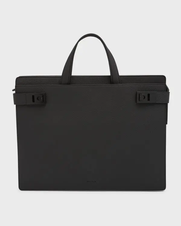 FERRAGAMO Grained Leather Briefcase - Nero