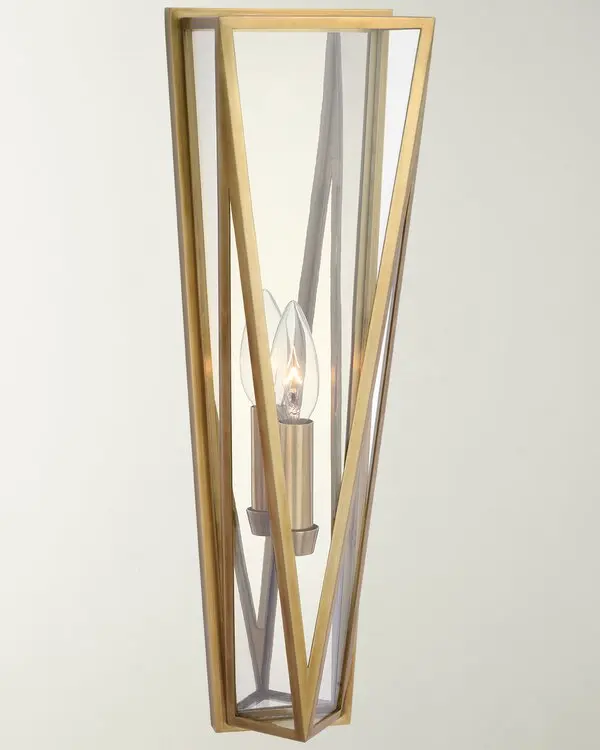 VISUAL COMFORT & CO. Lorino Medium Sconce In Bronze With Clear Glass Julie Neill - Antique Brass