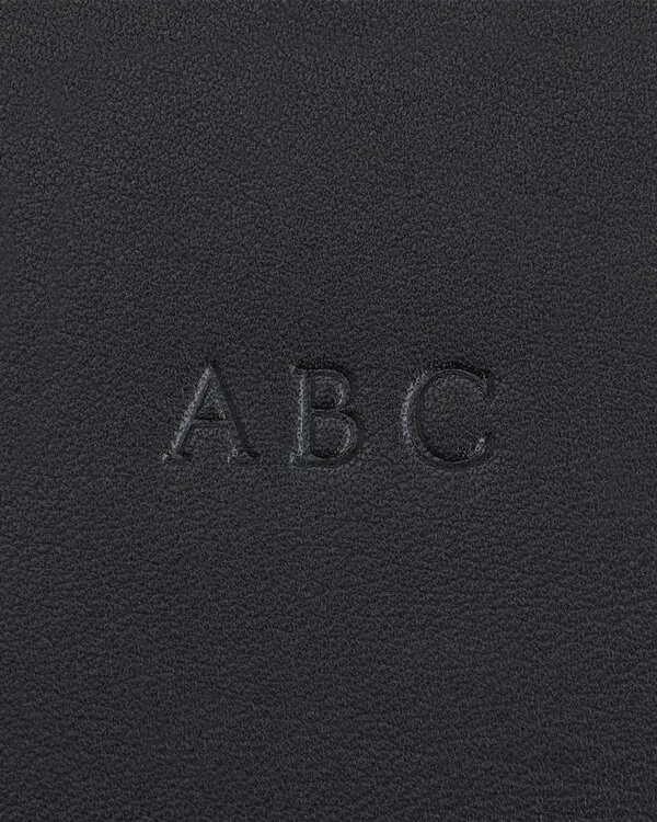 ROYCE NEW YORK Monogrammed Leather Catchall Valet Tray - Black