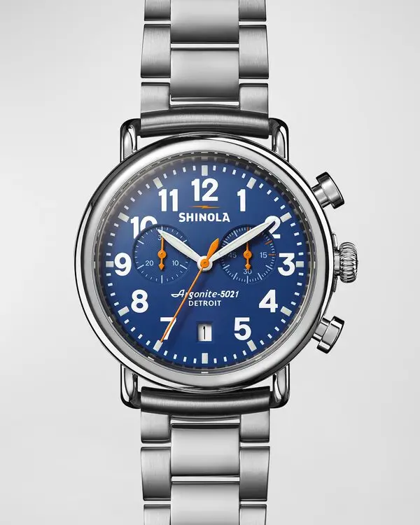 Shinola Runwell 2 Eye Chrono 41mm Bracelet Watch - Royal Blue