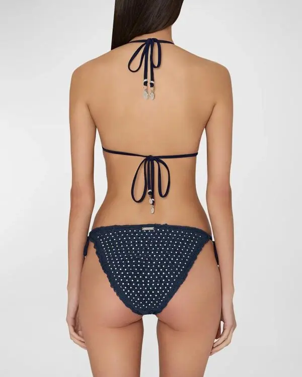 MILLY CABANA Crystal Glimmer Crochet Bikini Bottoms