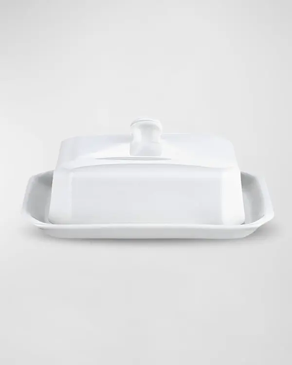 PILLIVUYT Large Butter Tray With Cover, European Style - White