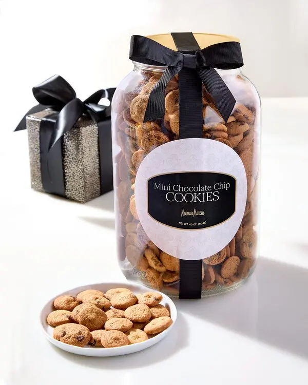 Neiman Marcus 40 Oz. Mini Chocolate Chip Cookies In Jar