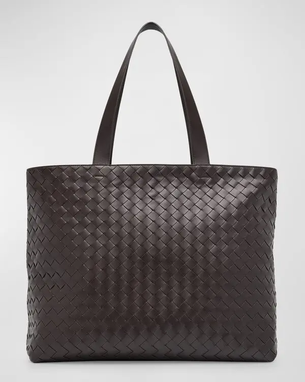 Bottega Veneta Intrecciato Leather Tote Bag - Silvernat