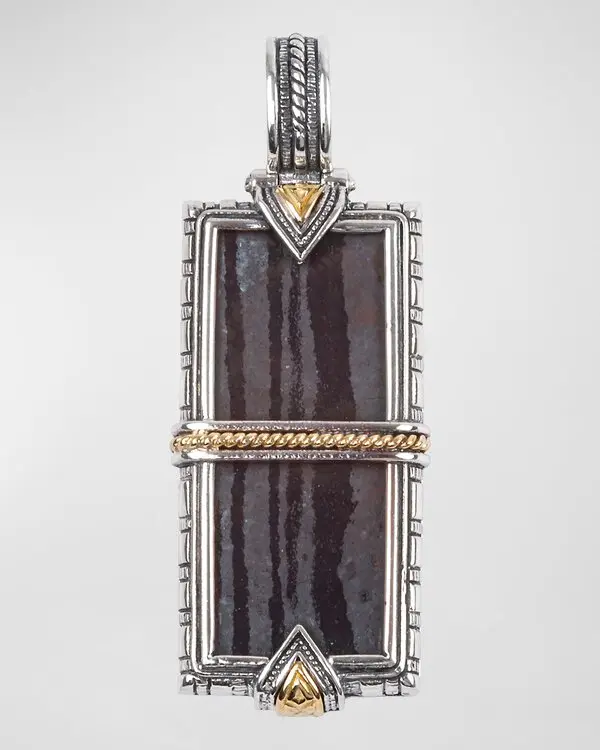 Konstantino 18k Gold And Silver Ferrite Pendant - Black