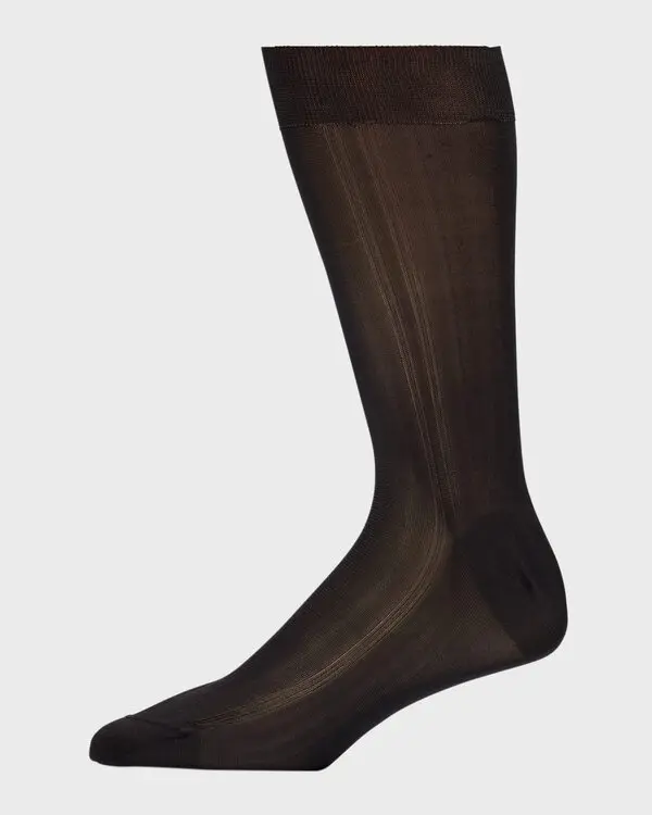 Brioni Silk Crew Socks - Black
