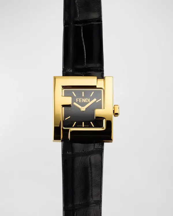 Fendi Square Ff Watch - Black | Editorialist