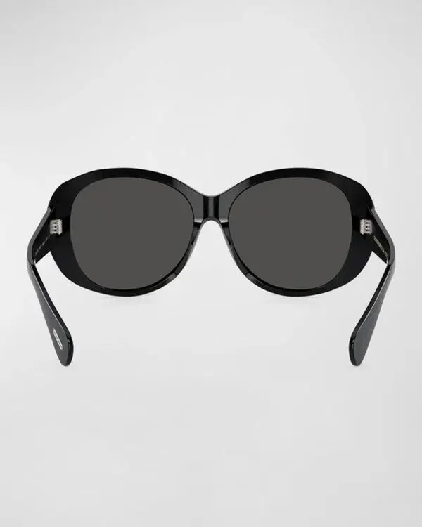 Oliver Spencer Maridan Acetate & Plastic Round Sunglasses - Black