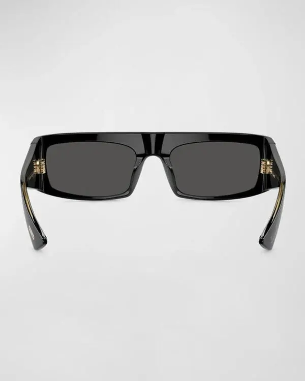 KHAITE X OLIVER PEOPLES Bold Rectangle Sunglasses - Black