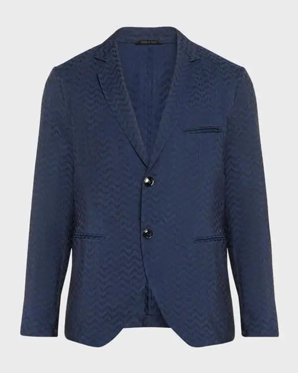 Giorgio Armani Apos;s Cupro Chevron Blazer