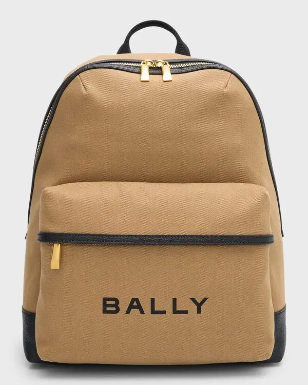 Bally Treck Fabric And Leather Backpack - Sand Black Oro