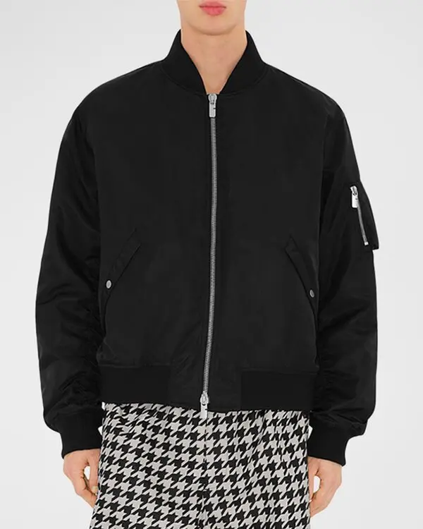 Burberry Nylon Bomber Jacket In Black - 51% Off | Editorialist