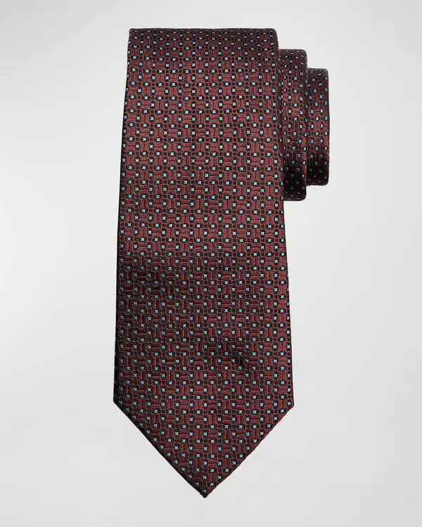 Emporio Armani Geometric Jacquard Silk Tie