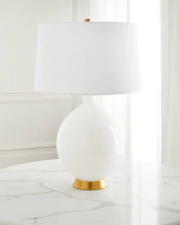 OLD WORLD DESIGN Westin Large Round Lamp - White