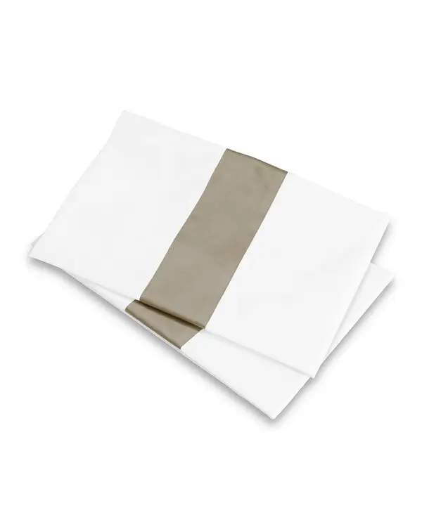 SIGNORIA FIRENZE Aida Pillowcases Pair - White/khaki