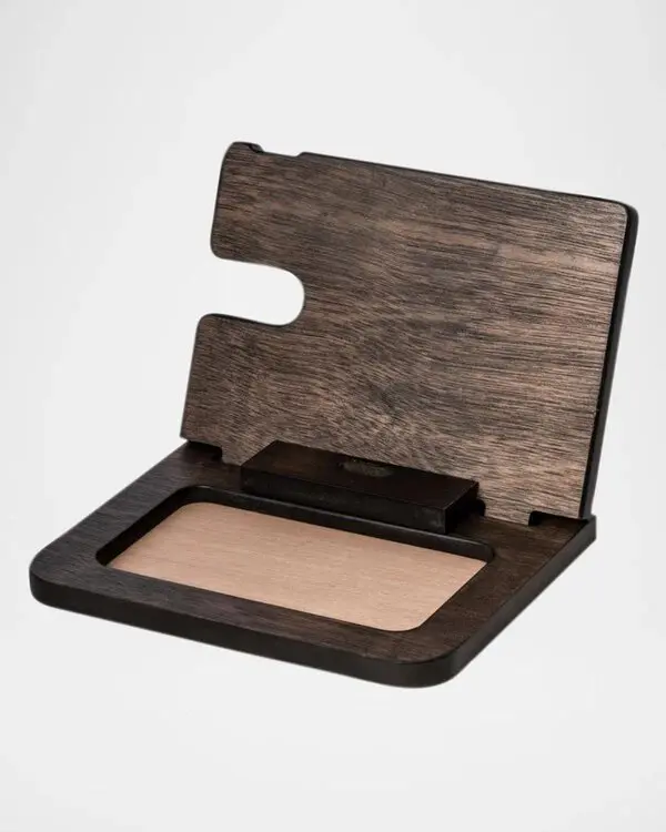 BEY-BERK Apos;s Personalized Wooden Charge Station - Grey