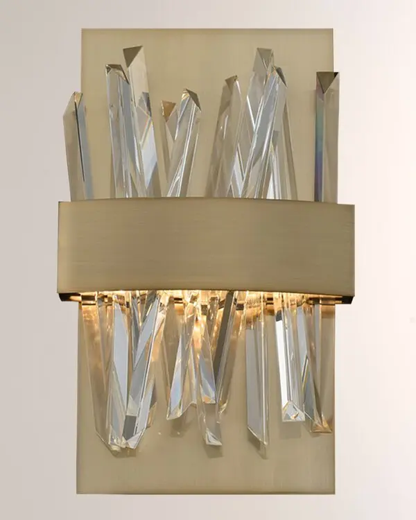 ALLEGRI CRYSTAL BY KALCO LIGHTING Glacier 10" Led Wall Sconce - Brushed Champagne Gold