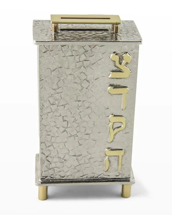 JOY STEMBER METAL ARTS STUDIO Frumma Tzedakah Box Joy Stember - Pewter And Brass