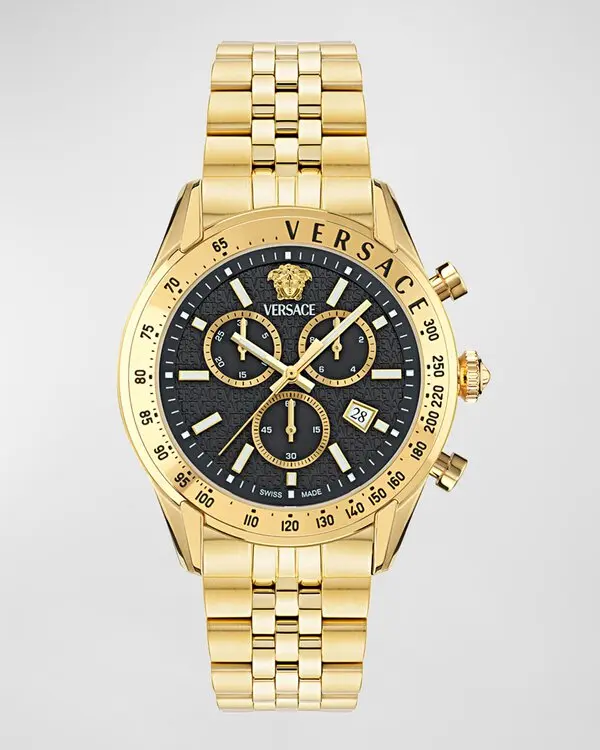 Versace Chrono Master 44mm Bracelet Watch - Black Gold