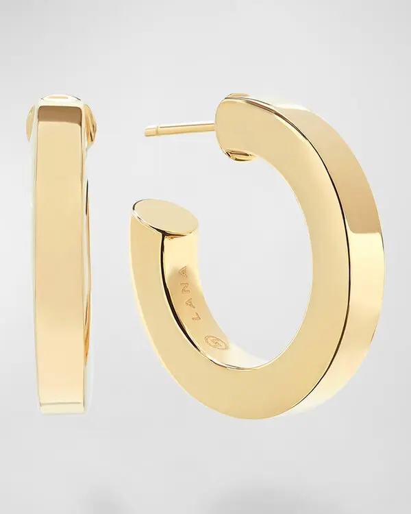 Lana Jewelry 14k Yellow Square Tube Hoop Earrings - Gold