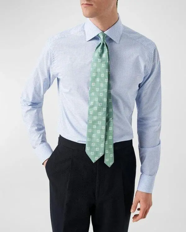 Eton Apos;s Contemporary Check Elevated Poplin Shirt