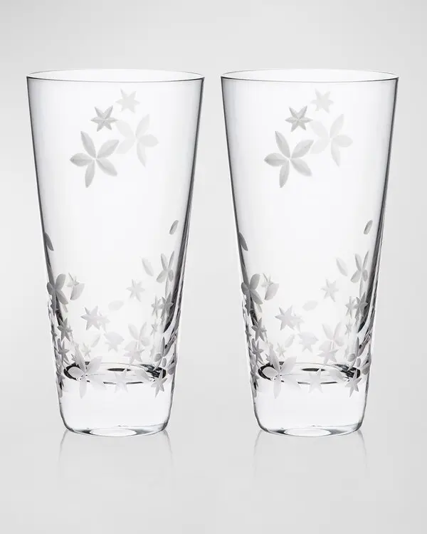 CASKATA Chatham Bloom Highball Glasses, Set Of 2 - No Color