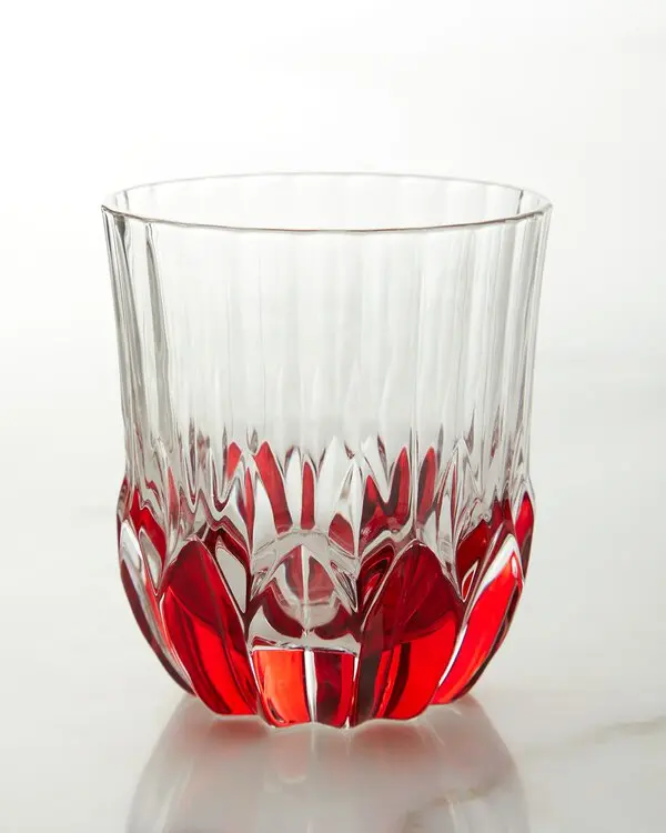 Neiman Marcus Red Double-old Fashioned Glasses, Set Of 4 - One-color