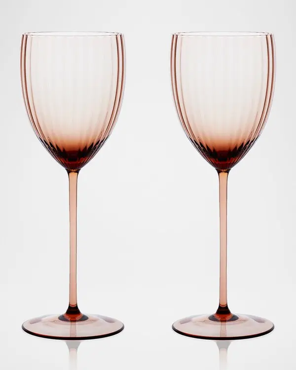 CASKATA Quinn White Wine Glasses, Set Of 2 - Rose