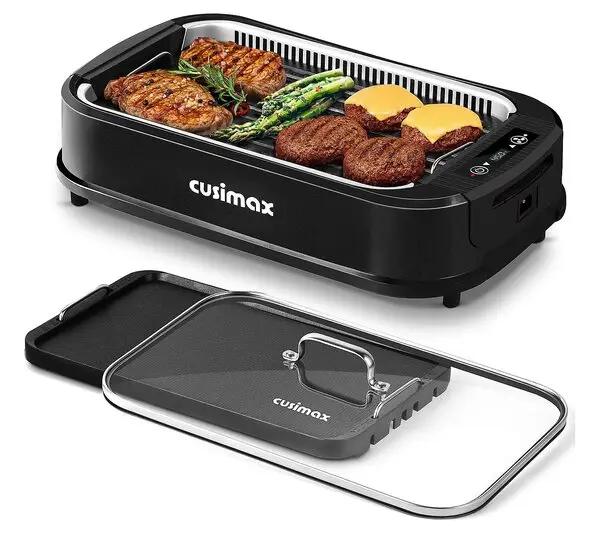 CUSIMAX Electric Portable Indoor Smokeless Gril L, Double Plate - One-color