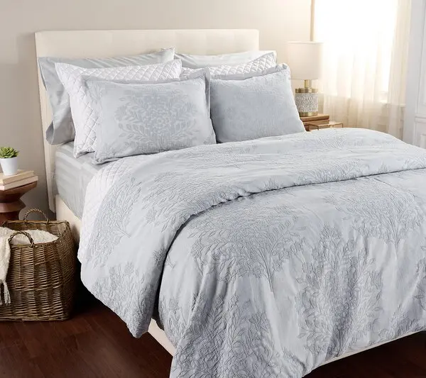 NORTHERN NIGHTS Matelasse Stonewash Comforter & Sham Set- Full - One-color