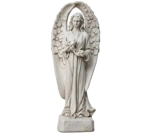 GLITZHOME 20.5' Mgo Standing Archangel Garden L Awn Statue - One-color