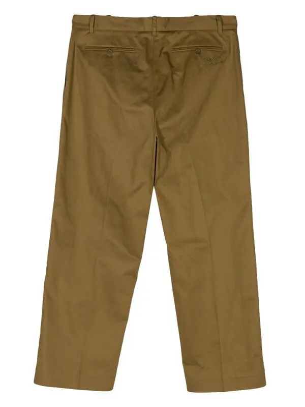 Maison Kitsuné Mid-rise Straight-leg Chinos - Green