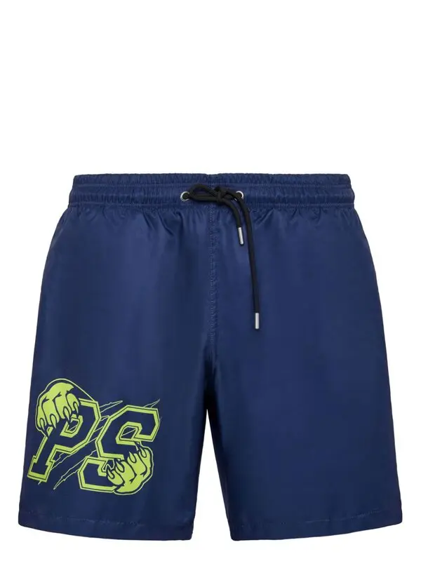 PLEIN SPORT Logo-print Swim Shorts - Blue