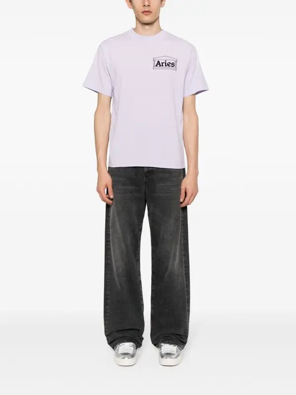 Aries Temple Logo-print T-shirt - Purple