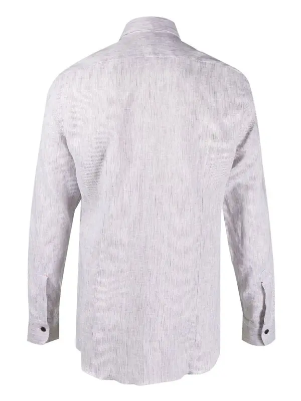 MAZZARELLI Striped Long-sleeve Shirt - Neutrals