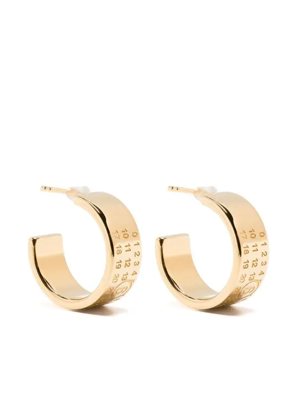 MAISON MARGIELA Numeric-engraved Hoop Earrings - Gold