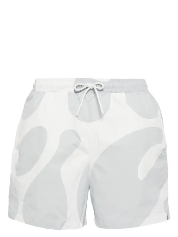 ALPHA TAURI Abstract-print Deck Shorts - White