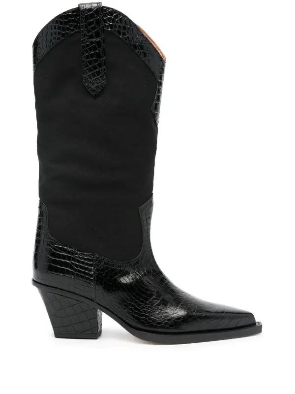 Paris Texas Rosario 60mm Panelled Boots - Black