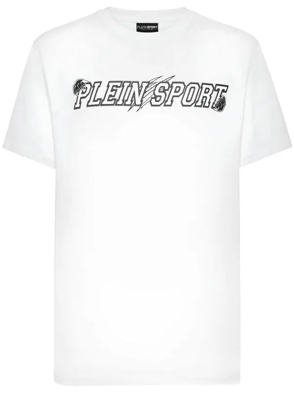PLEIN SPORT Logo-print Cotton T-shirt - White